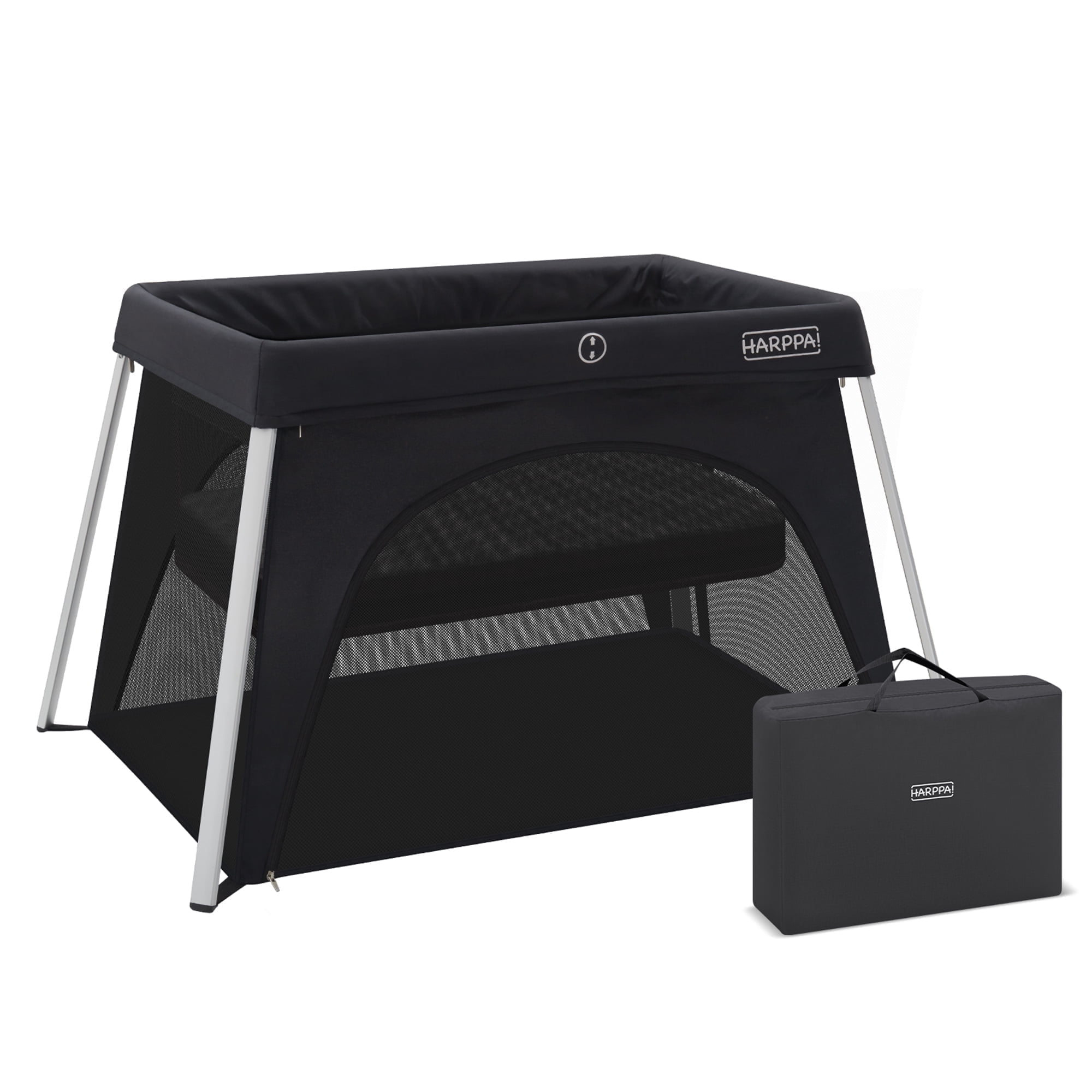 HARPPA Portable Travel Crib with Mattress, Foldable Playard for Baby ...