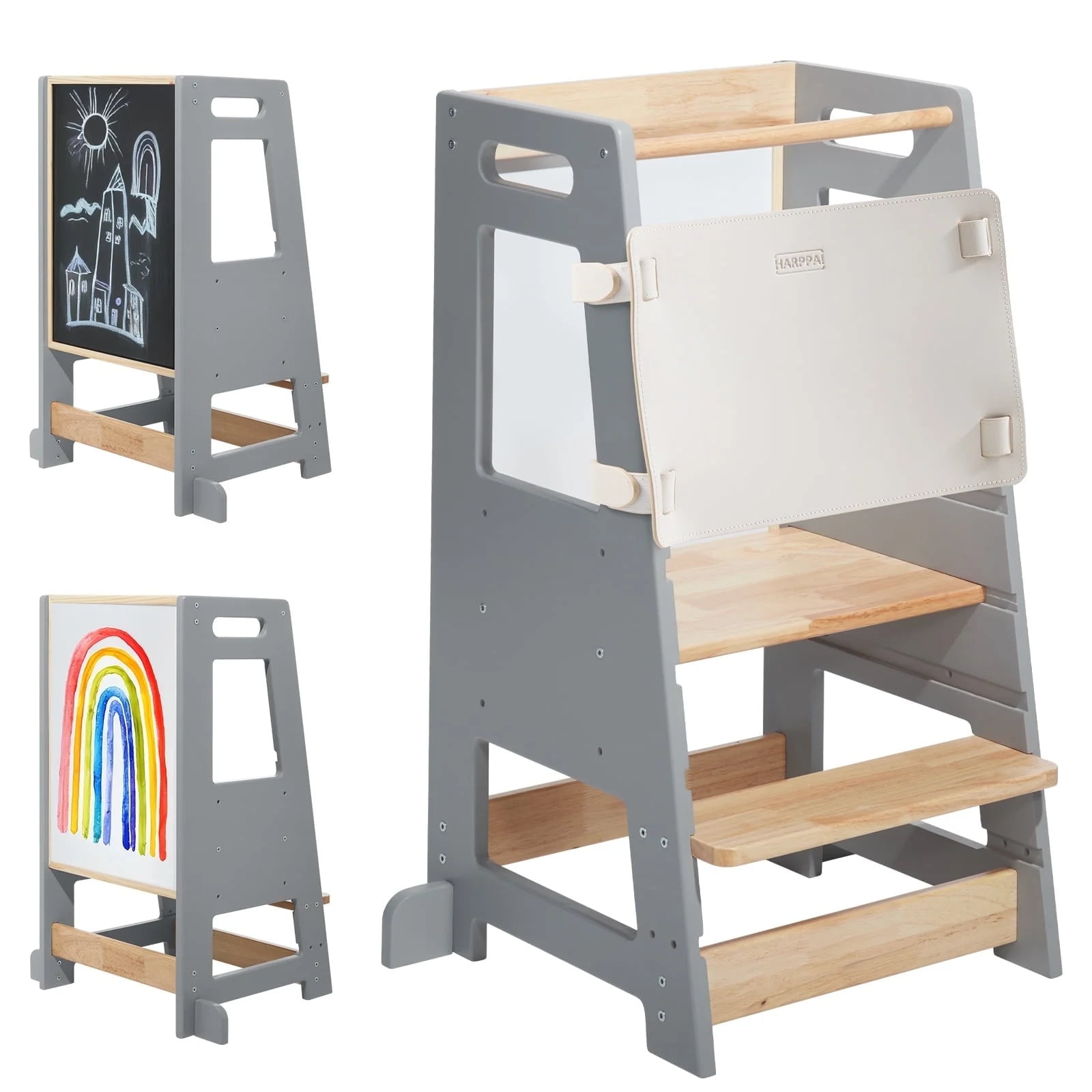 HARPPA Foldable Toddler Tower with Adjustable Height and Anti-Slip ...