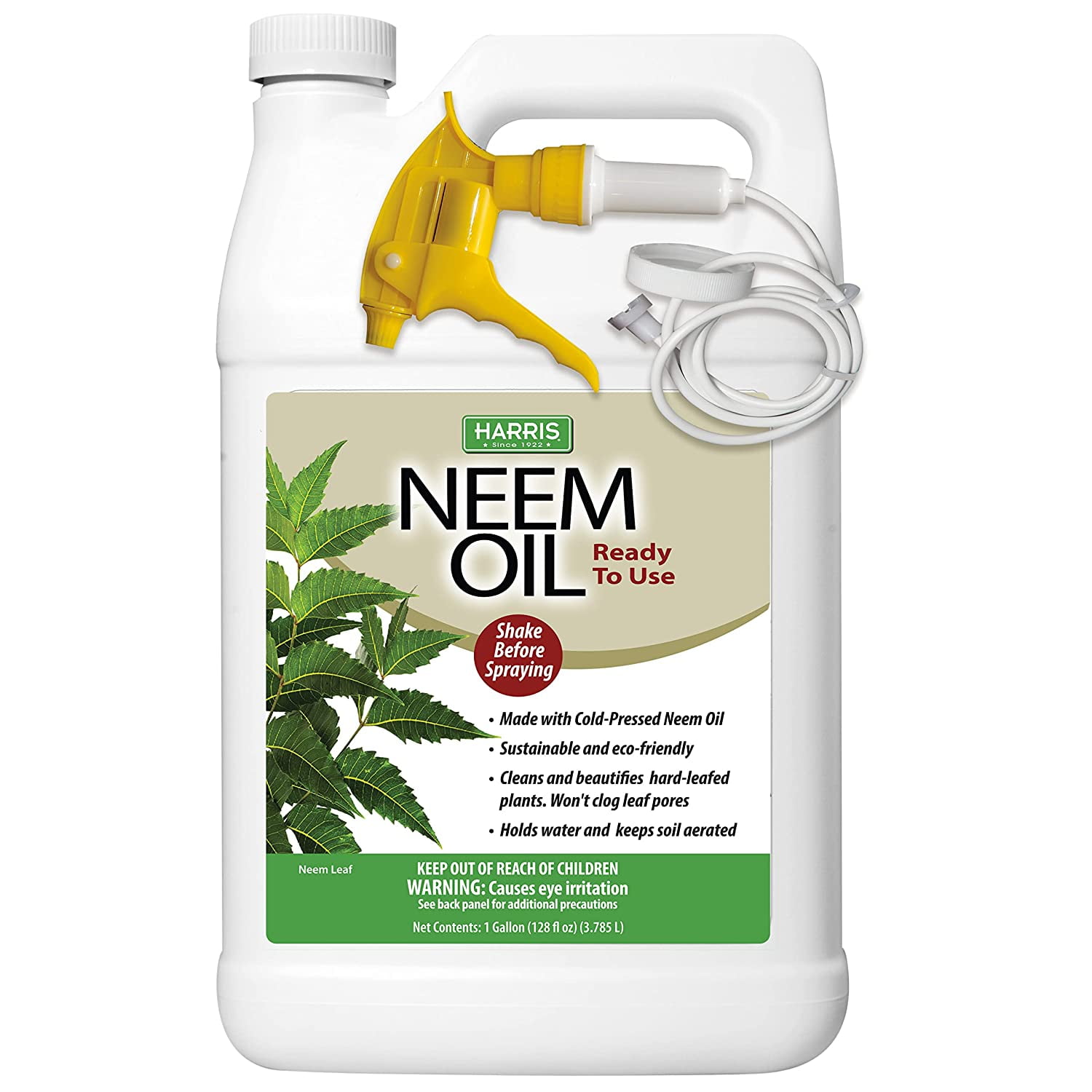 HARRIS Neem Oil Spray, 128 oz, Cold Pressed Formula, Ready to Use ...