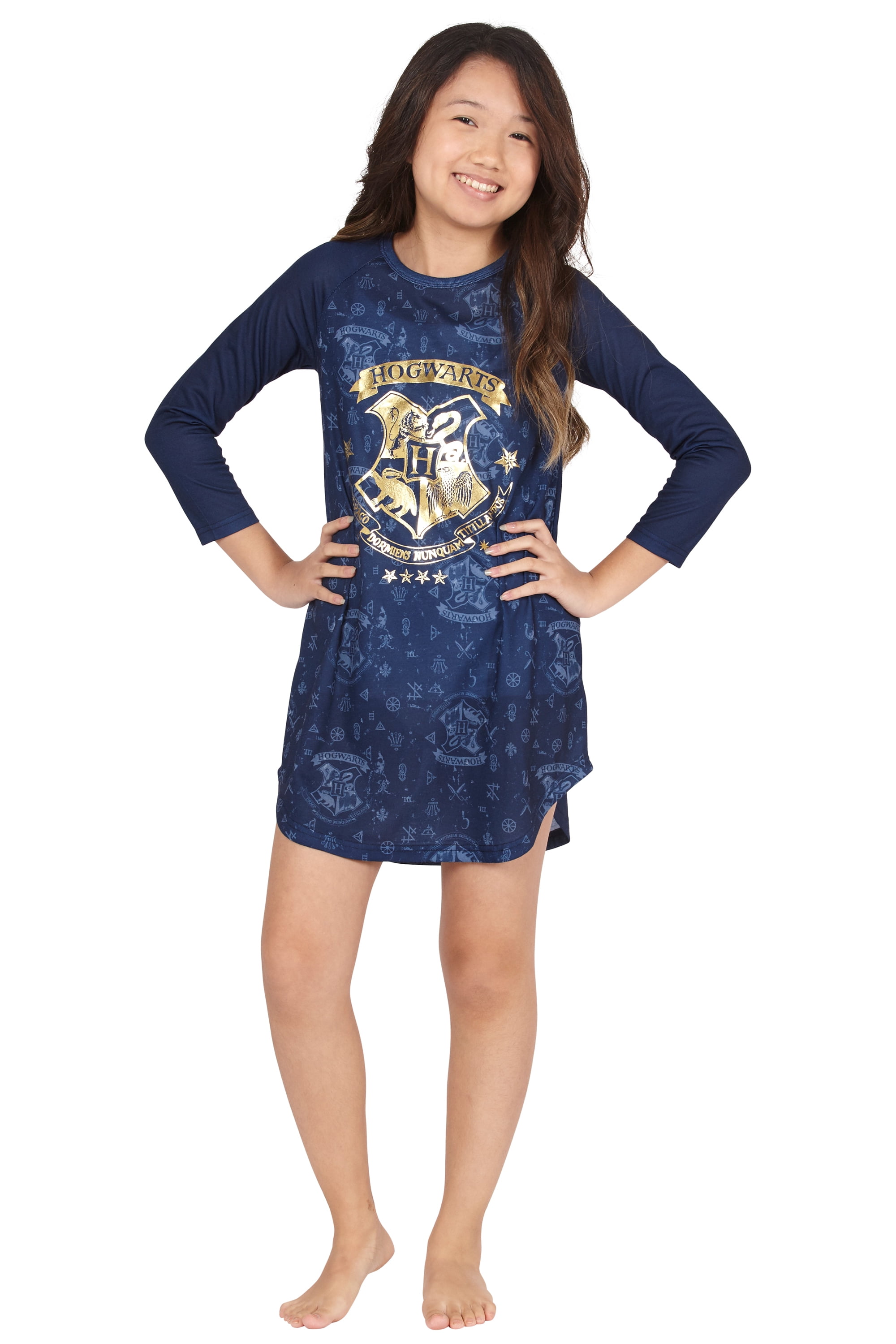 Harry Potter Girls' Hogwarts Castle Ravenclaw House Crest Raglan Long ...