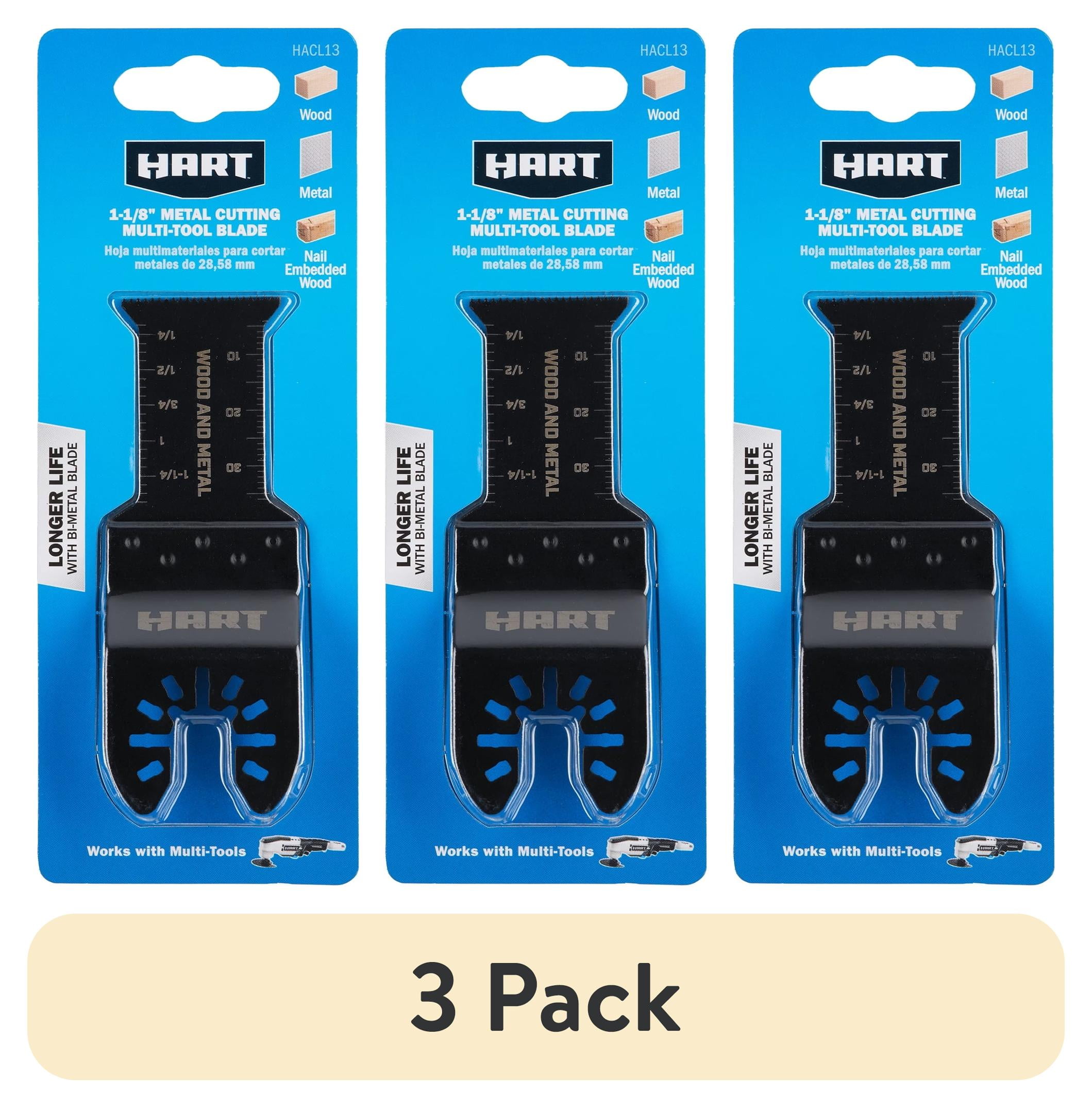 (3 pack) HART 1-1/8" Metal Cutting Oscillating Multi-Tool Blade for ...
