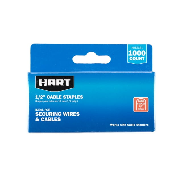 HART 1/2-inch Cable Staples for Securing Wires and Cables (1,000 Count ...