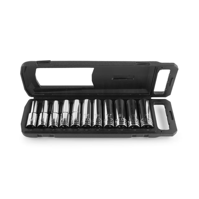 HART 11-Piece 1/2-inch Drive Metric Deep Socket Set, with Storage Case ...