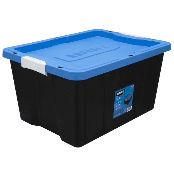 HART 17 Gallon Heavy Duty Stackable Latching Plastic Storage Bin ...