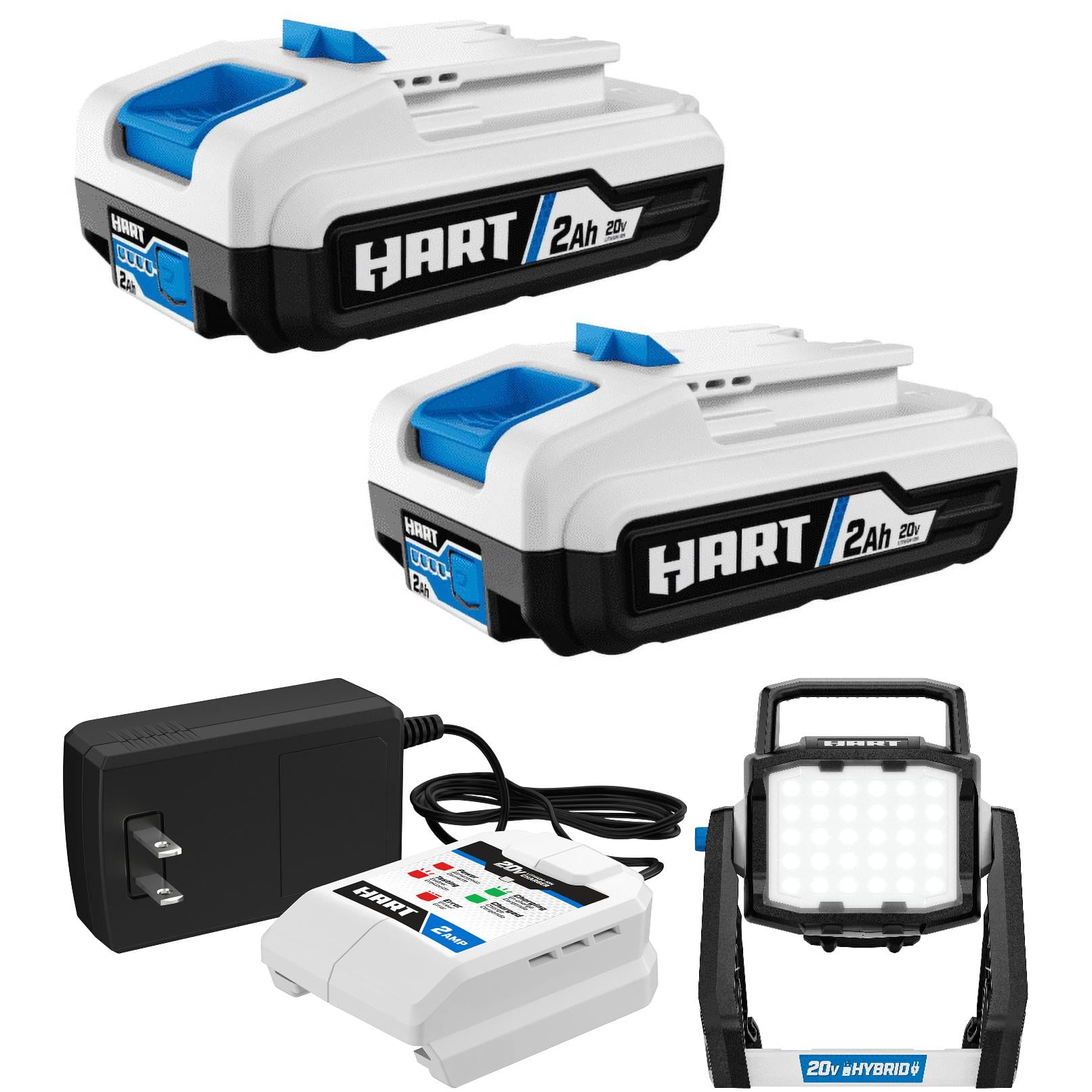 HART 2-Pack 20-Volt 2ah Batteries and Hybrid Site Light - Walmart.com
