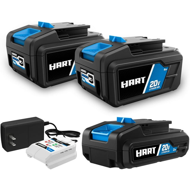 HART 2-Pack 20-Volt 4ah Batteries and 2ah Battery - Walmart.com