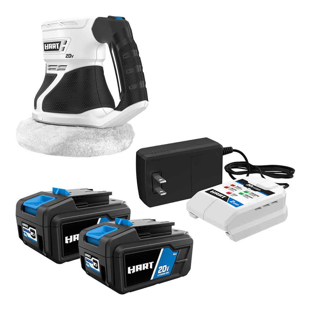 HART 2-Pack 20-Volt 4ah Batteries and 6-Inch Buffer - Walmart.com