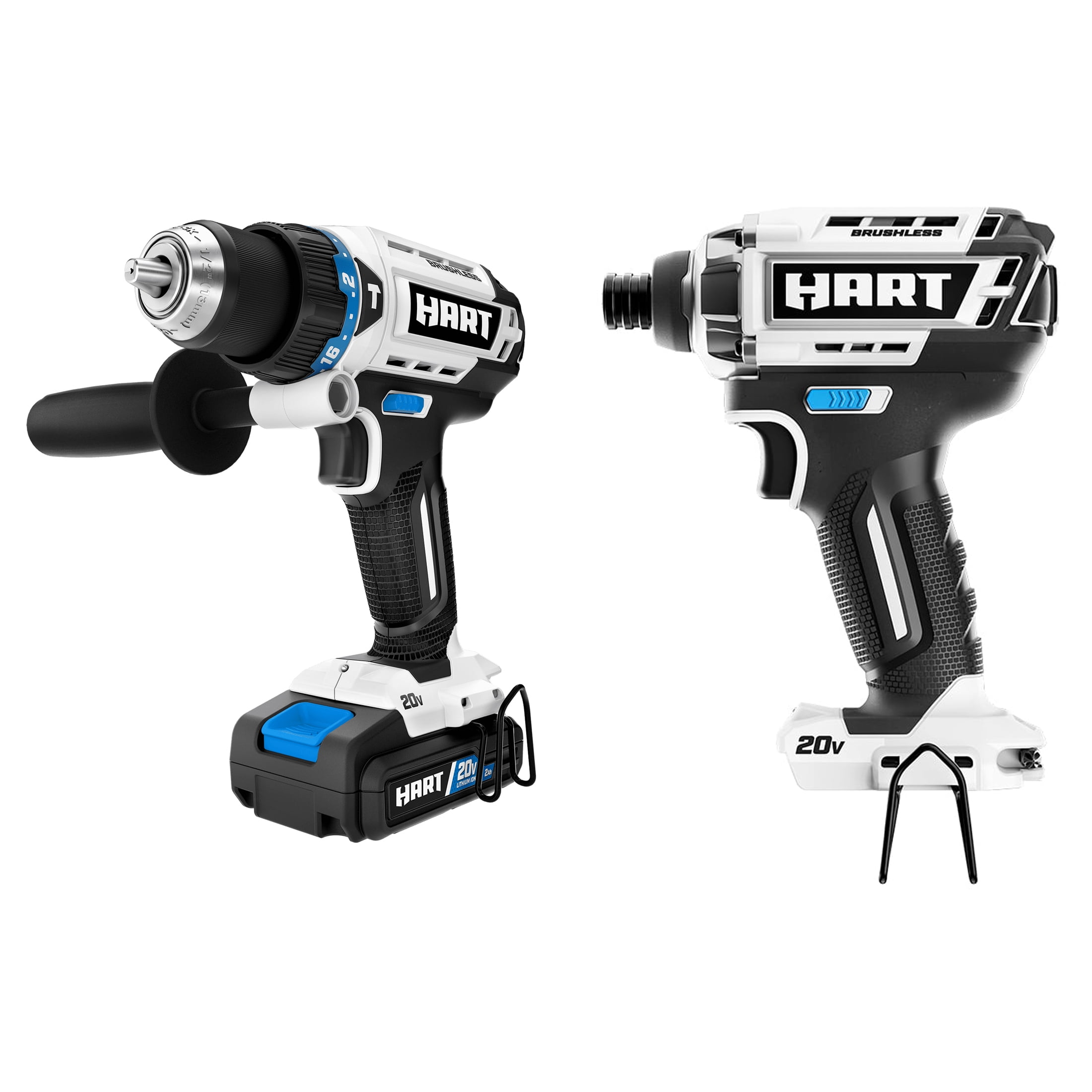 HART 20-Volt Brushless Impact Driver and Hammer Drill Bundle - Walmart.com