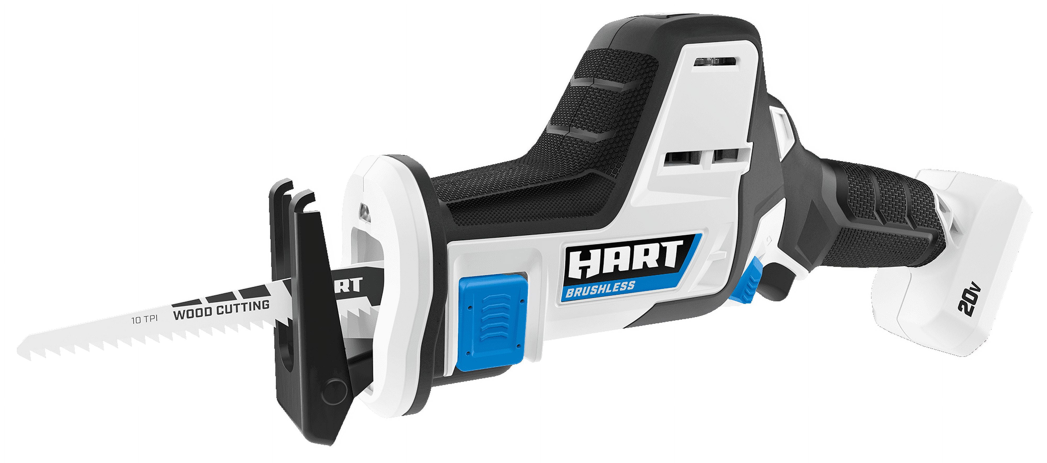 HART 20-Volt Brushless One-Handed Reciprocating Saw with 4Ah Battery ...