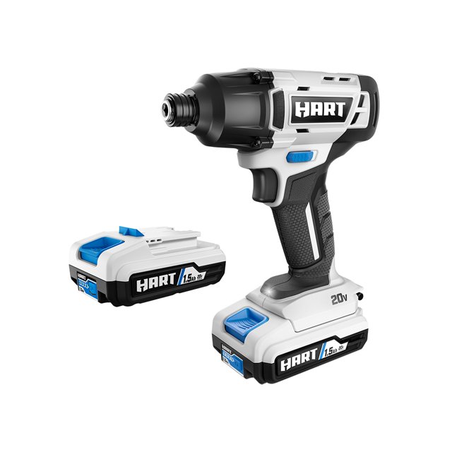 HART 20-Volt Cordless Impact Driver Kit, (2) 1.5Ah Lithium-Ion ...