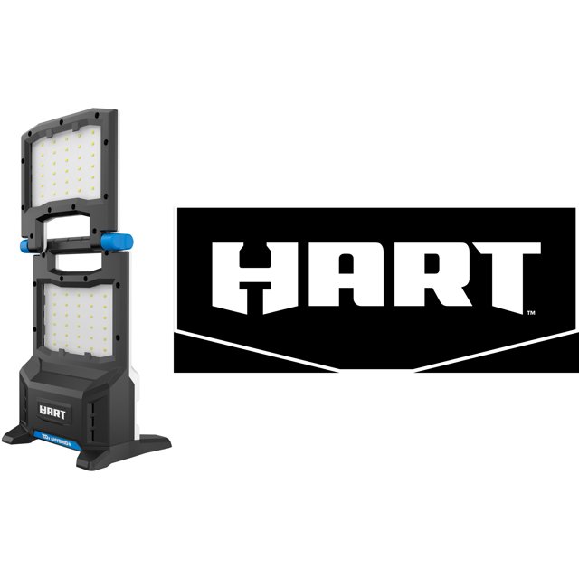 HART 20-Volt Hybrid LED Panel Light, 2,000 Lumens with 2-Pack 2Ah ...