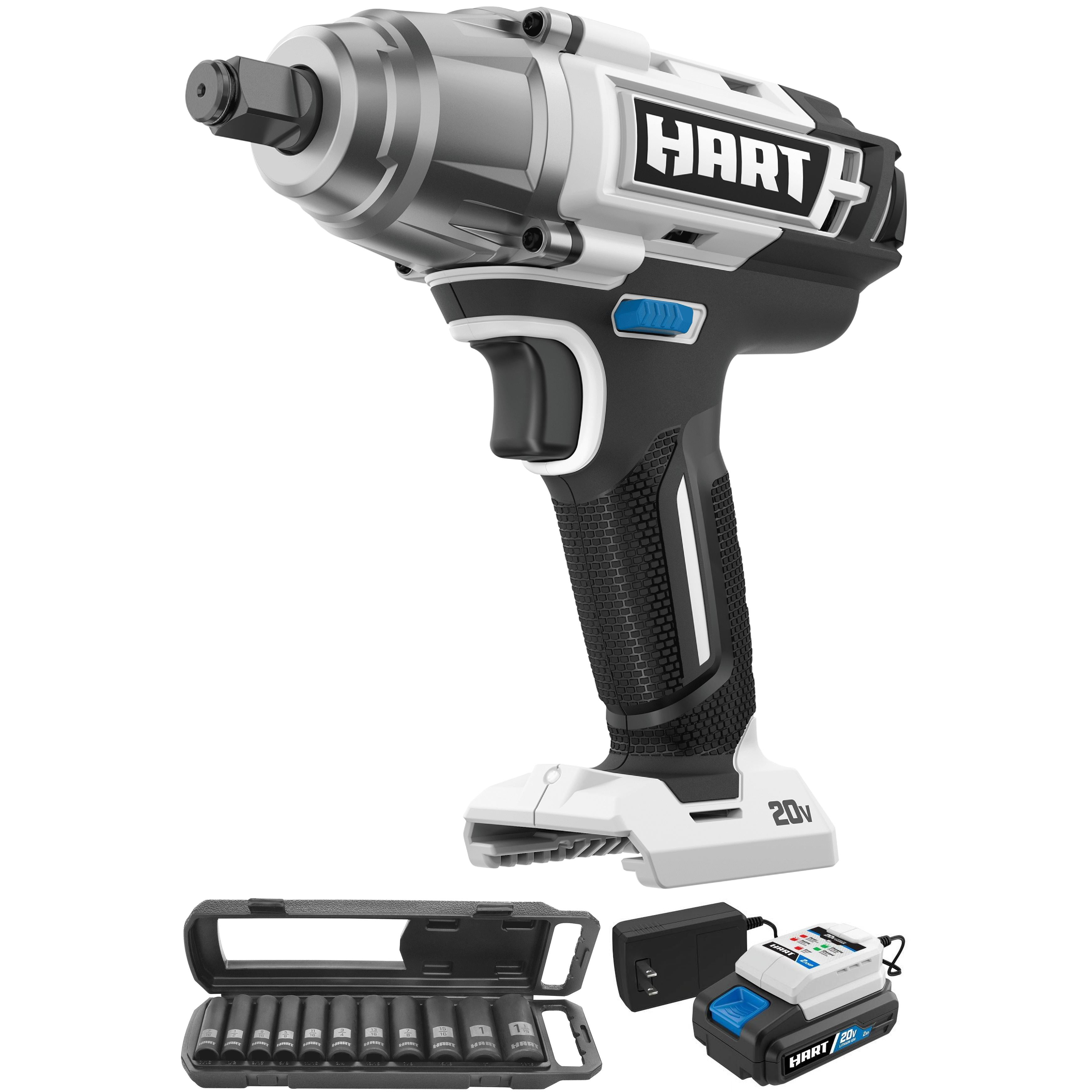 HART 20V, 1/2" Cordless Friction Ring Impact Wrench - Walmart.com