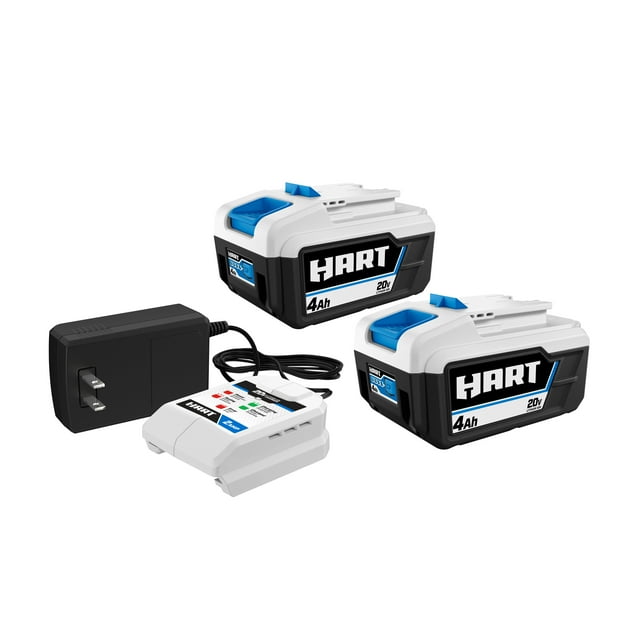 HART 20V (2) 4Ah Battery and Charger Kit - Walmart.com
