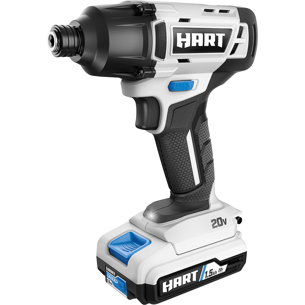 HART 20V Cordless 1/4 in Impact Driver, 1.5Ah, 1800 in lb 2600 RPM ...