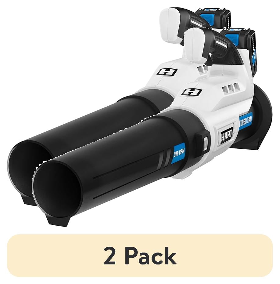 (2 pack) HART 20V Cordless Turbo Fan Leaf Blower (1) 4.0Ah Lithium-Ion ...