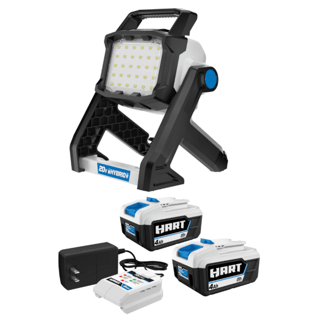 HART 20V Hybrid Site Light 2-Pack 4.0Ah Battery Kit Bundle - Walmart.com