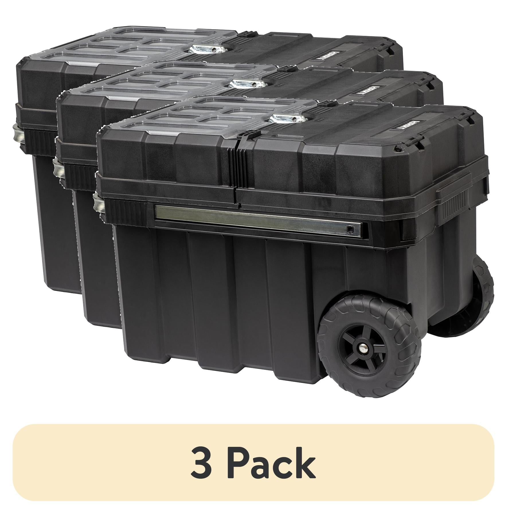 (3 pack) HART 24in Rolling Tool Box, Portable Black Resin Toolbox ...