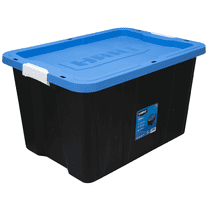 Homz Durabilt Heavy Duty Outdoor Storage Totes, Large 27 Gallon with ...