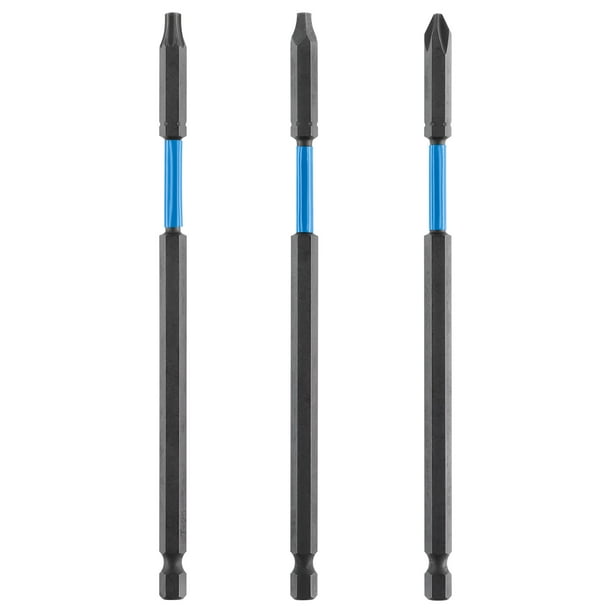 HART 3-Piece 6-inch Impact Driver Bit Set, Torsion Zone - Walmart.com