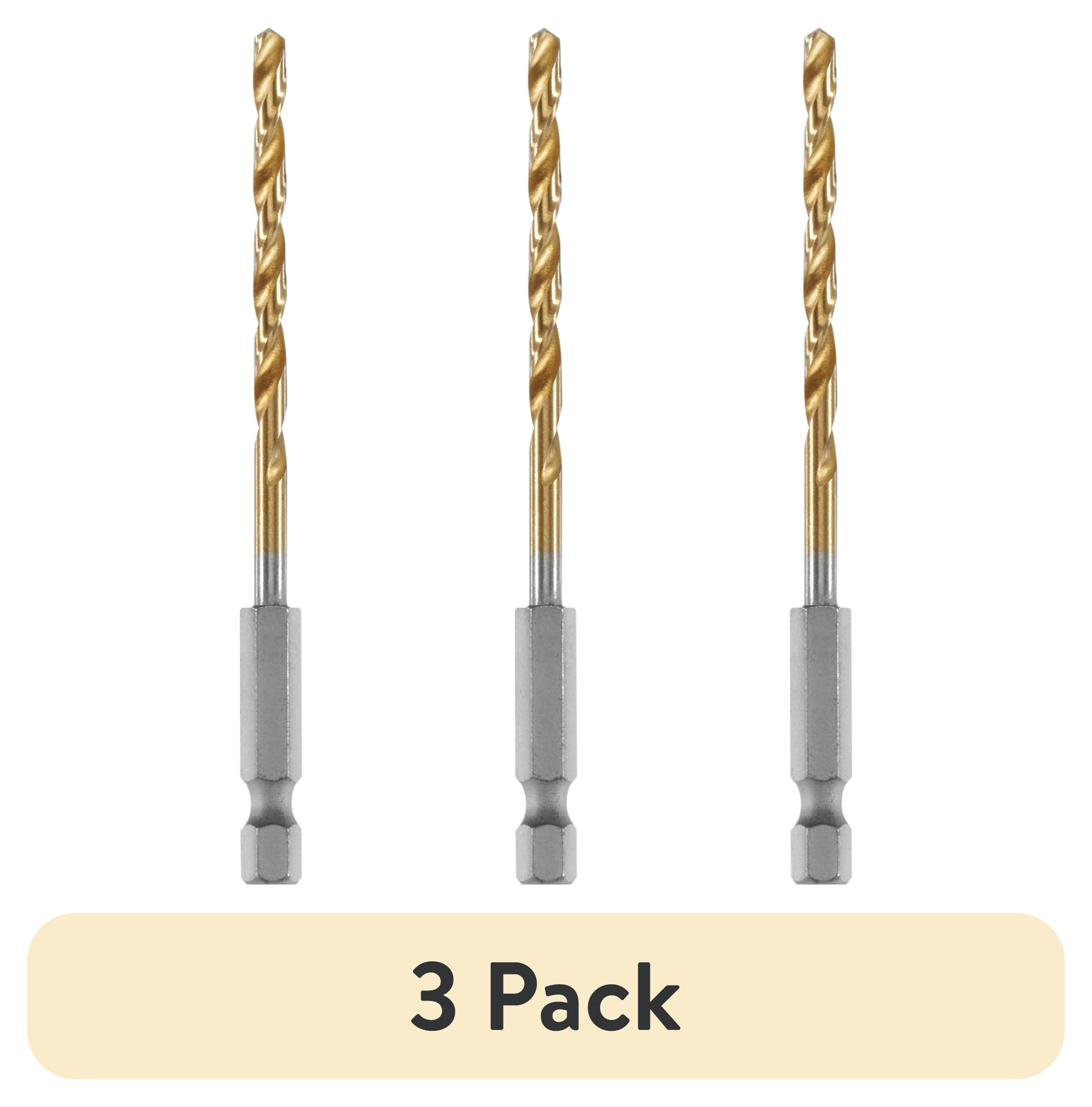 (3 pack) HART 4-Piece Hex Shank Titanium Drill Bit Set (1/16, 3/32, 1/8 ...