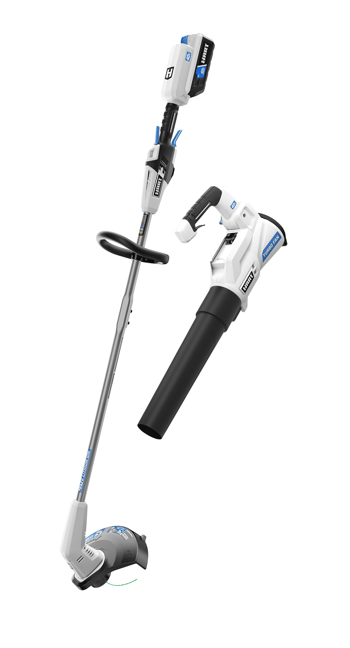 HART 40-Volt Cordless Attachment Capable 15-inch String Trimmer Kit, (1 ...