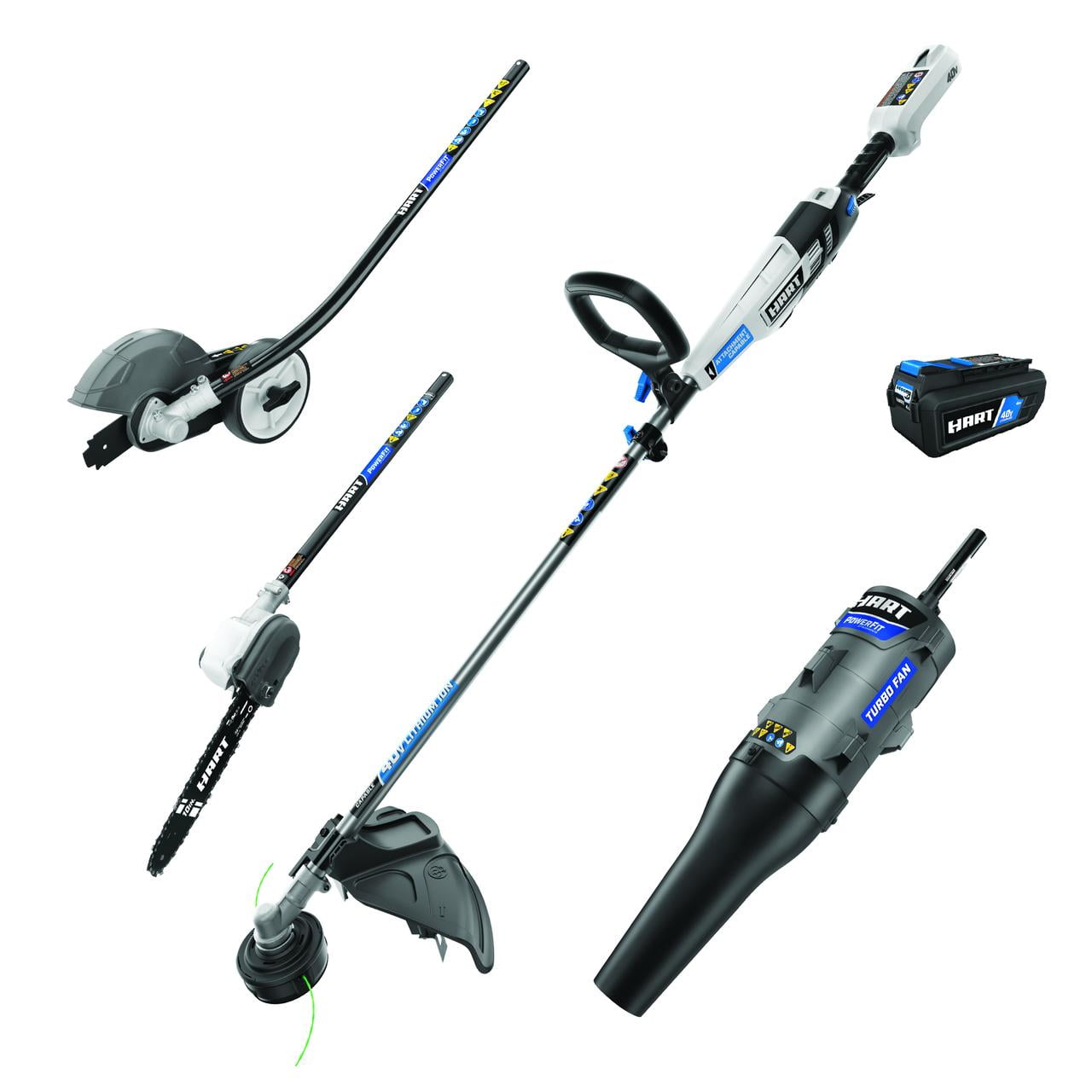 HART 40-Volt 15-Inch String Trimmer Kit with PowerFit Edger Attachment ...