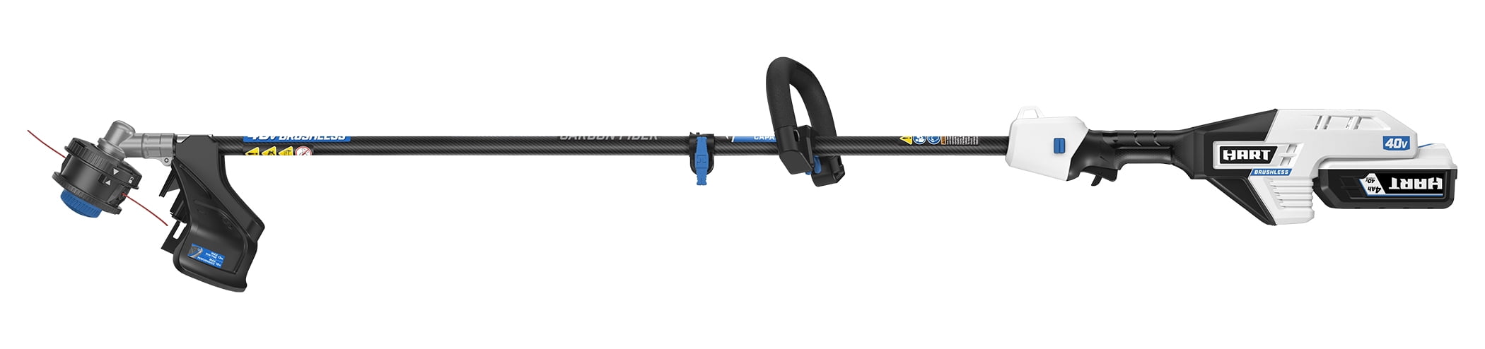 HART 40-Volt 15-inch SUPERCHARGE Carbon Fiber Shaft String Trimmer Kit ...