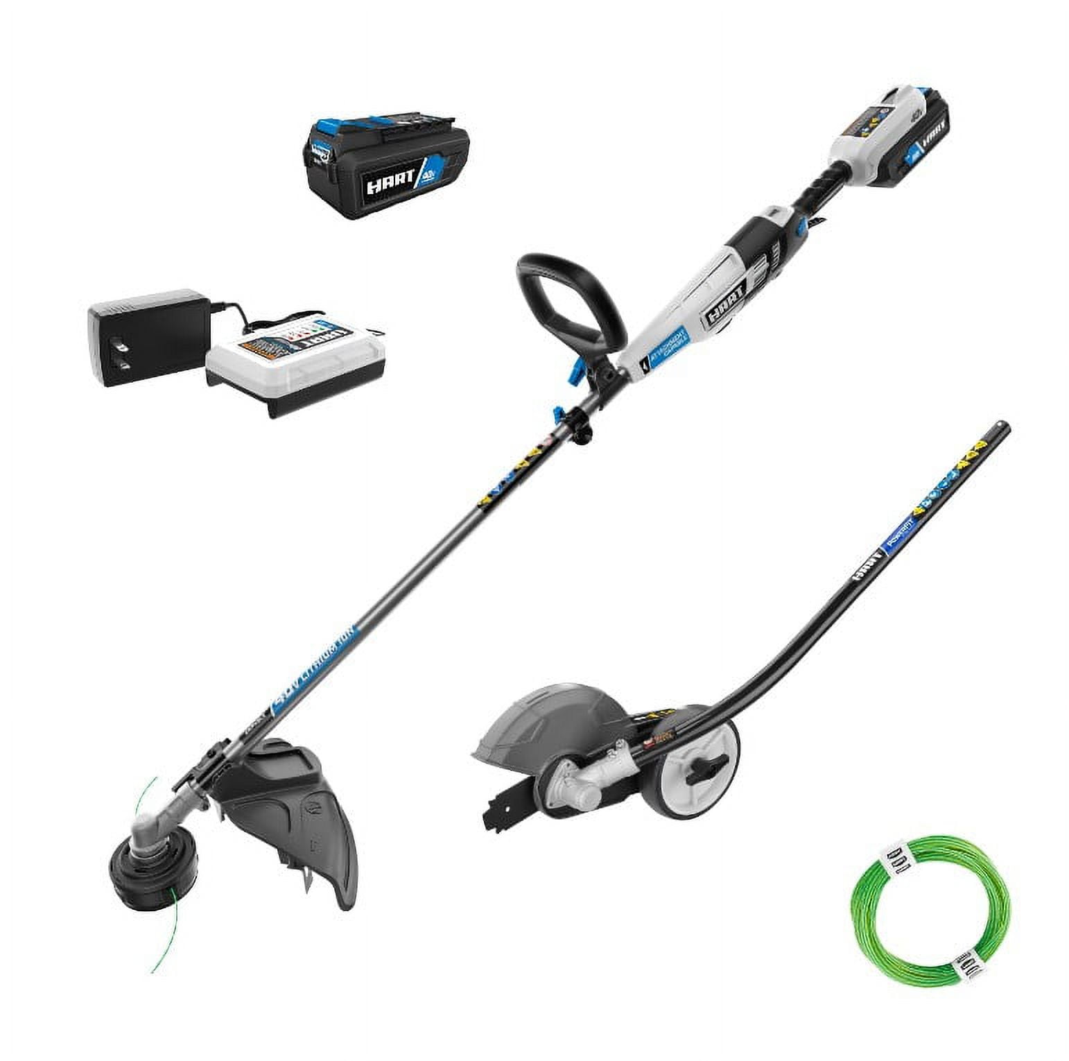 HART 40 Volt Brushless Attachment Capable 15-inch String Trimmer with Edger Attachment - Walmart.com