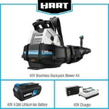 HART 40-Volt Cordless Brushless Backpack Blower Kit (1) 5.0Ah Lithium ...