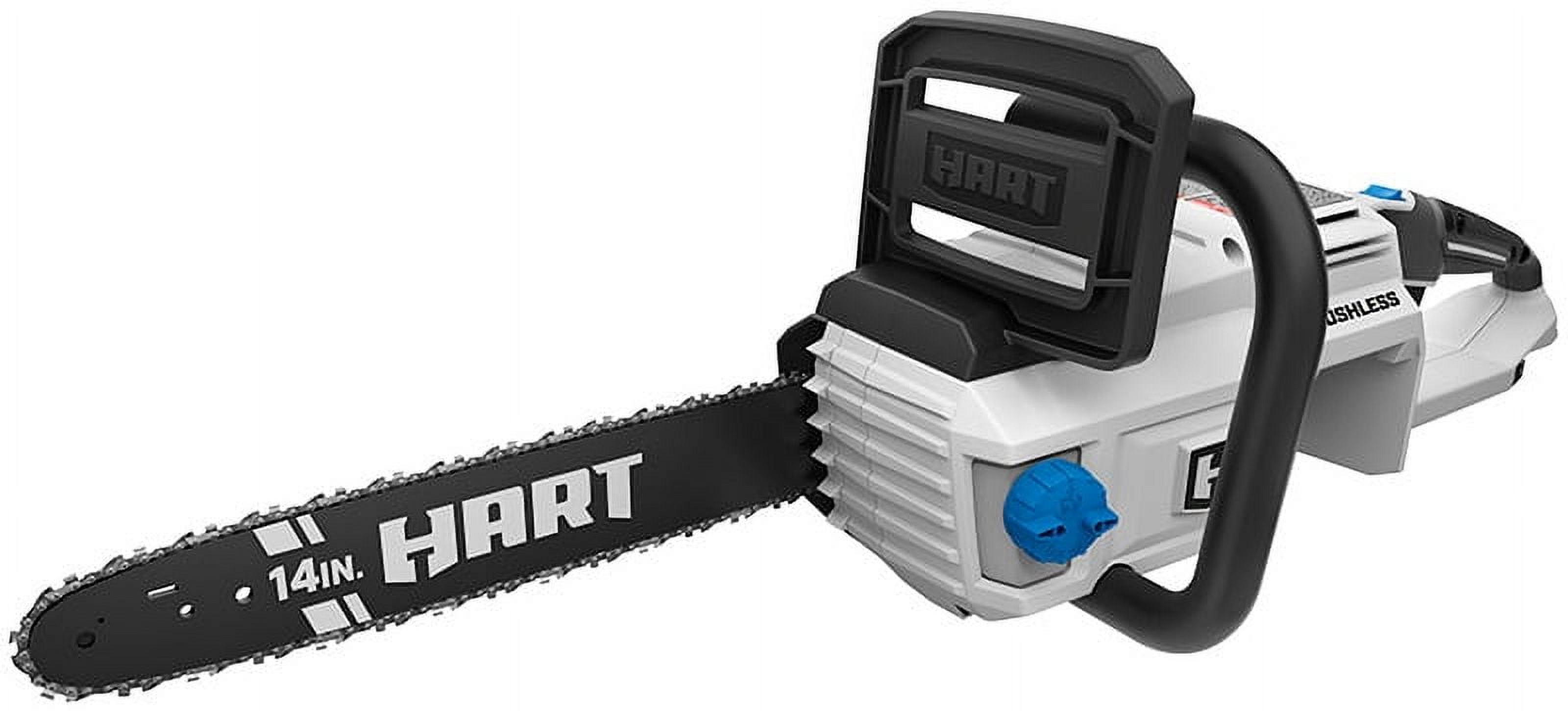 HART 40V Brushless 14” Battery Powered Chainsaw, Automatic Oiler, On ...