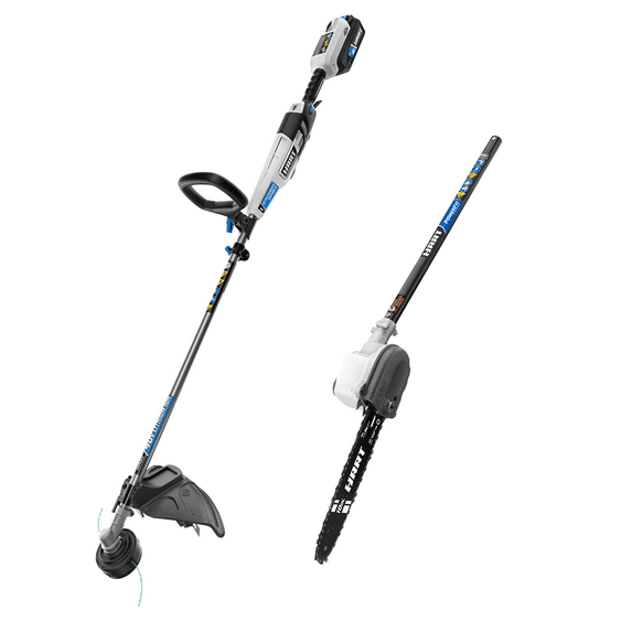 HART 40V Straight Shaft 15" String Trimmer Kit with 4.0Ah Lithium-Ion ...