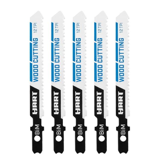 HART 5-Piece 12 Teeth-per-Inch Bi-Metal Jigsaw Blades - Walmart.com