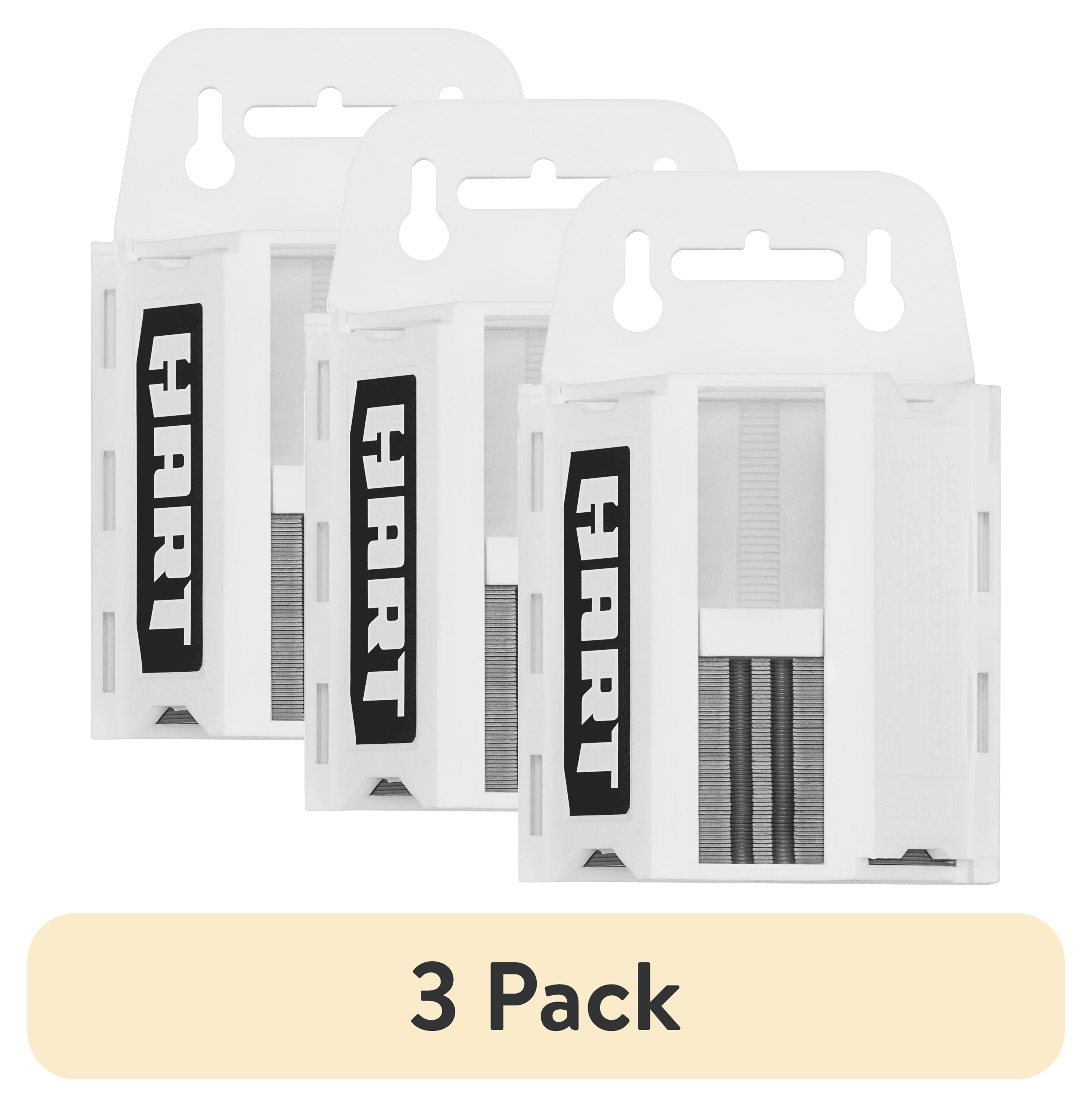 (3 pack) HART 50-Piece Heavy Duty Utility Knife Blade Set with Case ...