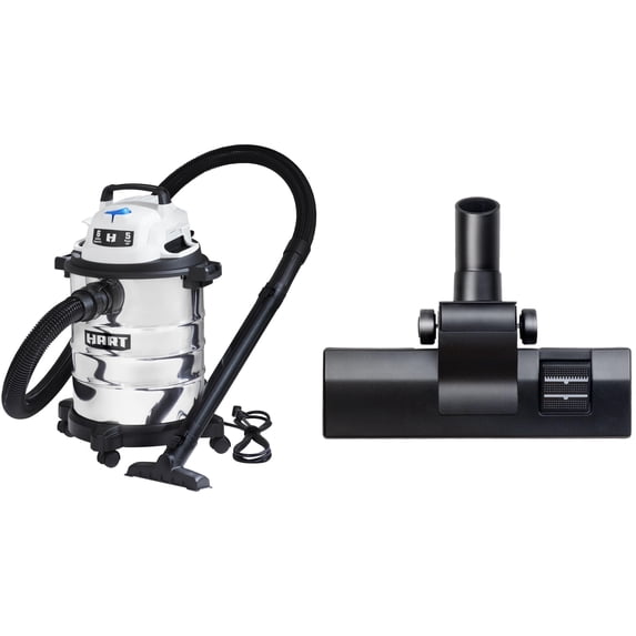 HART 6 Gallon 5 Peak HP Stainless Steel Wet/Dry Vacuum With Multi ...