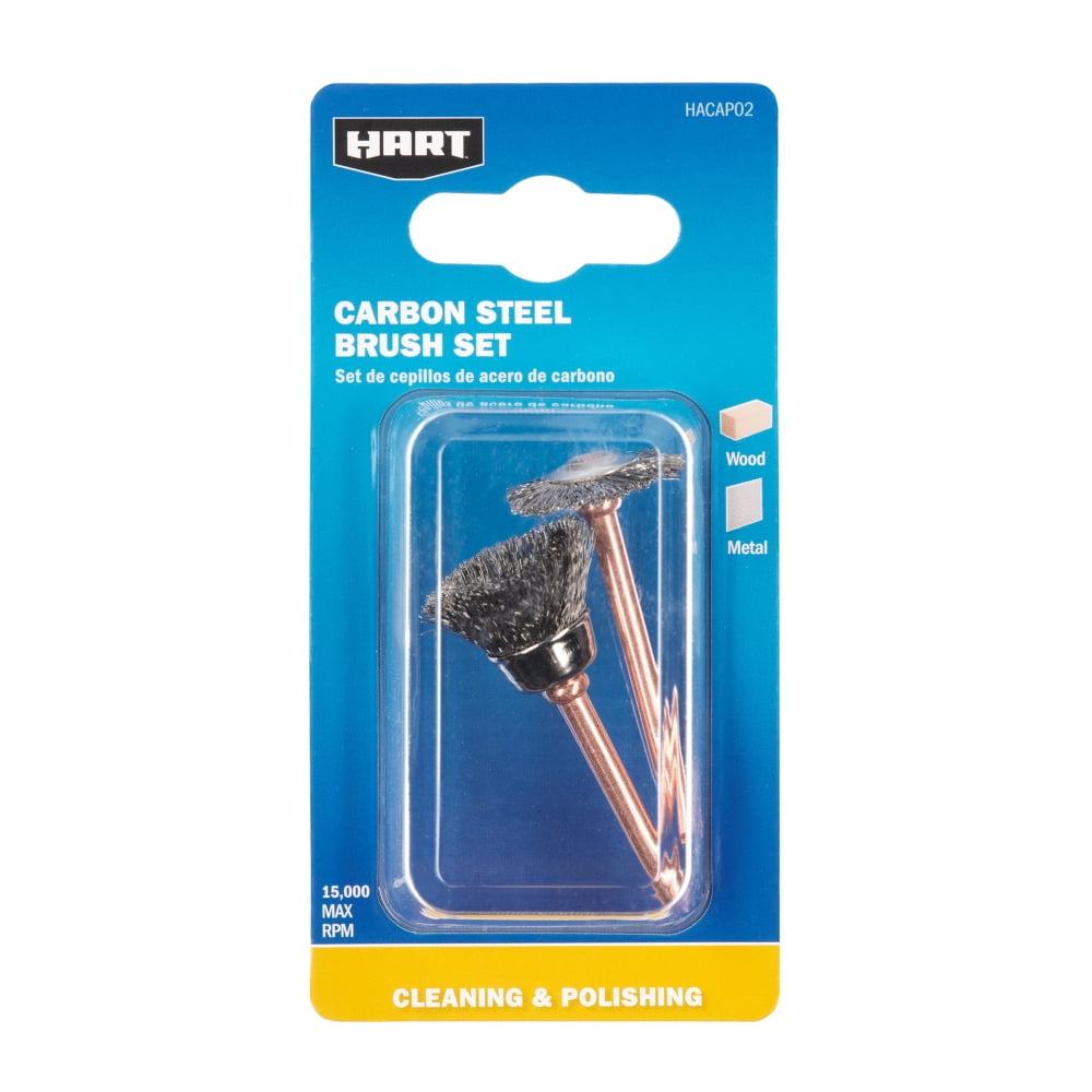 HART Carbon Steel Brush Set Rotary Tool Accessory for Cleaning and ...