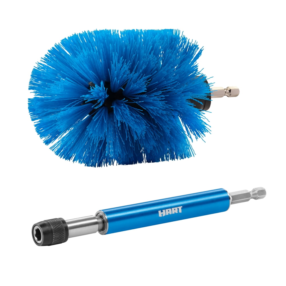 HART Hex Shank Medium Bristle Cleaning Brush with Extension Wand ...