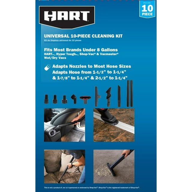 HART Universal 10-Piece Cleaning Kit, Fits Most Brands Under 8 Gallons ...