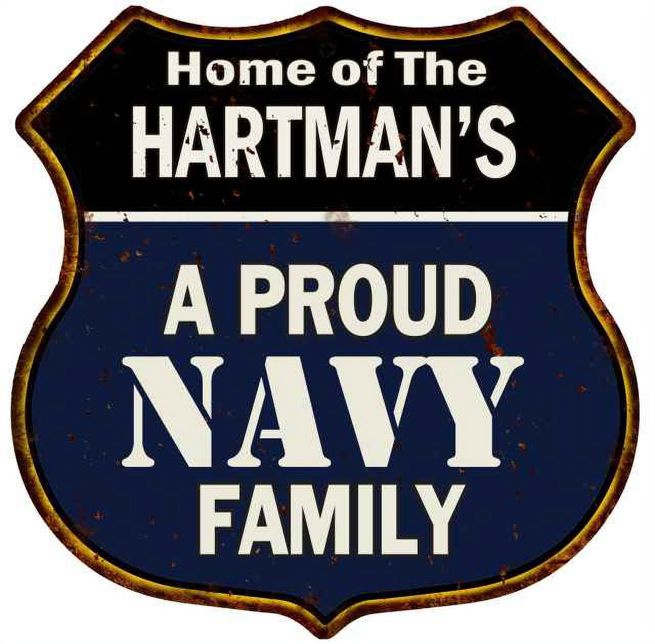 HARTMAN'S Proud Navy Family Sign Shield Metal 12x12 Gift 211110017470 ...