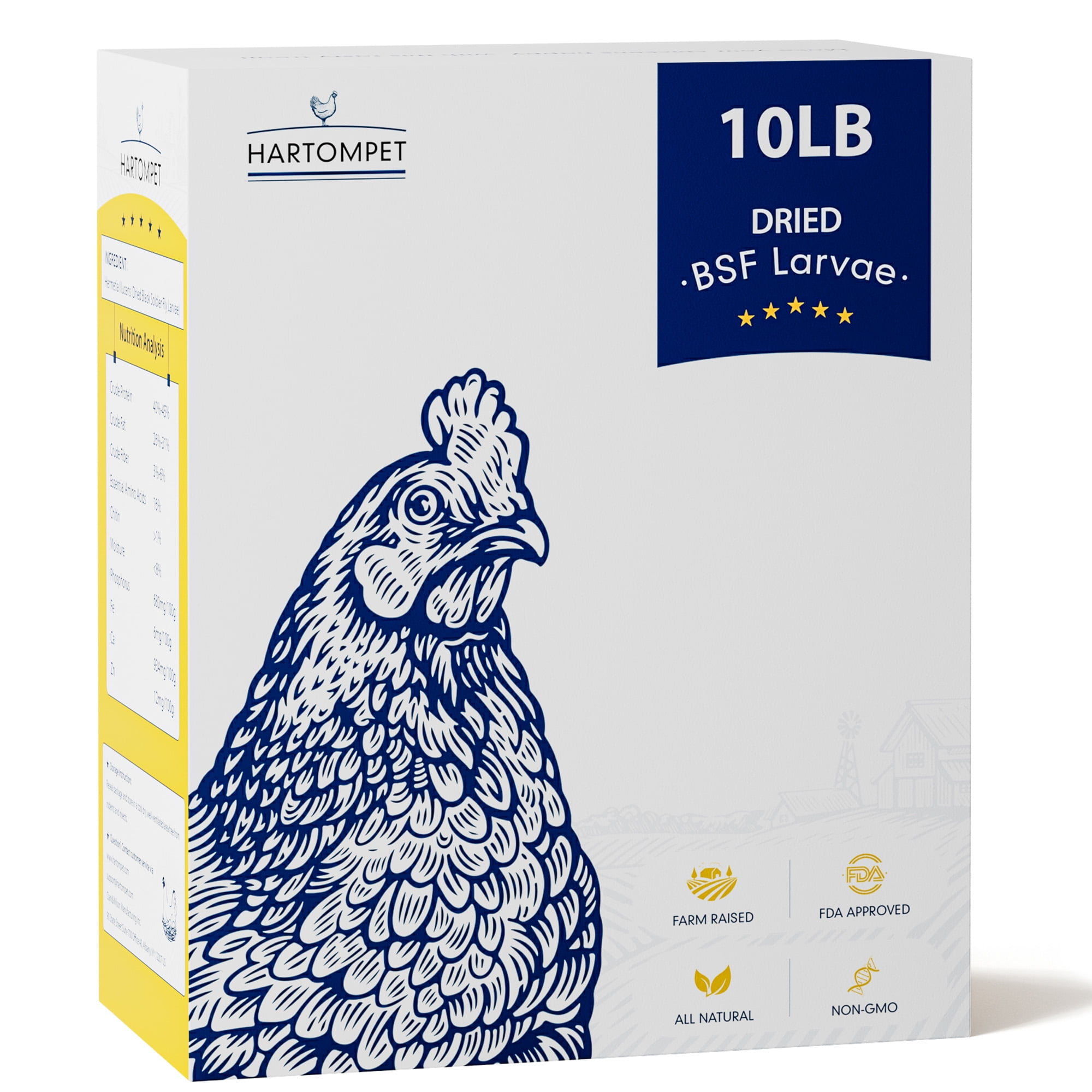 HARTOMPET 10LB Dried Black Soldier Fly Larvae-100% Natural Laying ...