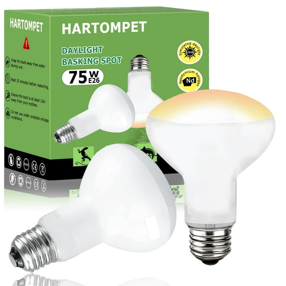 HARTOMPET 75W E26 Reptile Heat Lamp Bulbs, R63 Upgraded UVA Basking Spot Light for Bearded ...