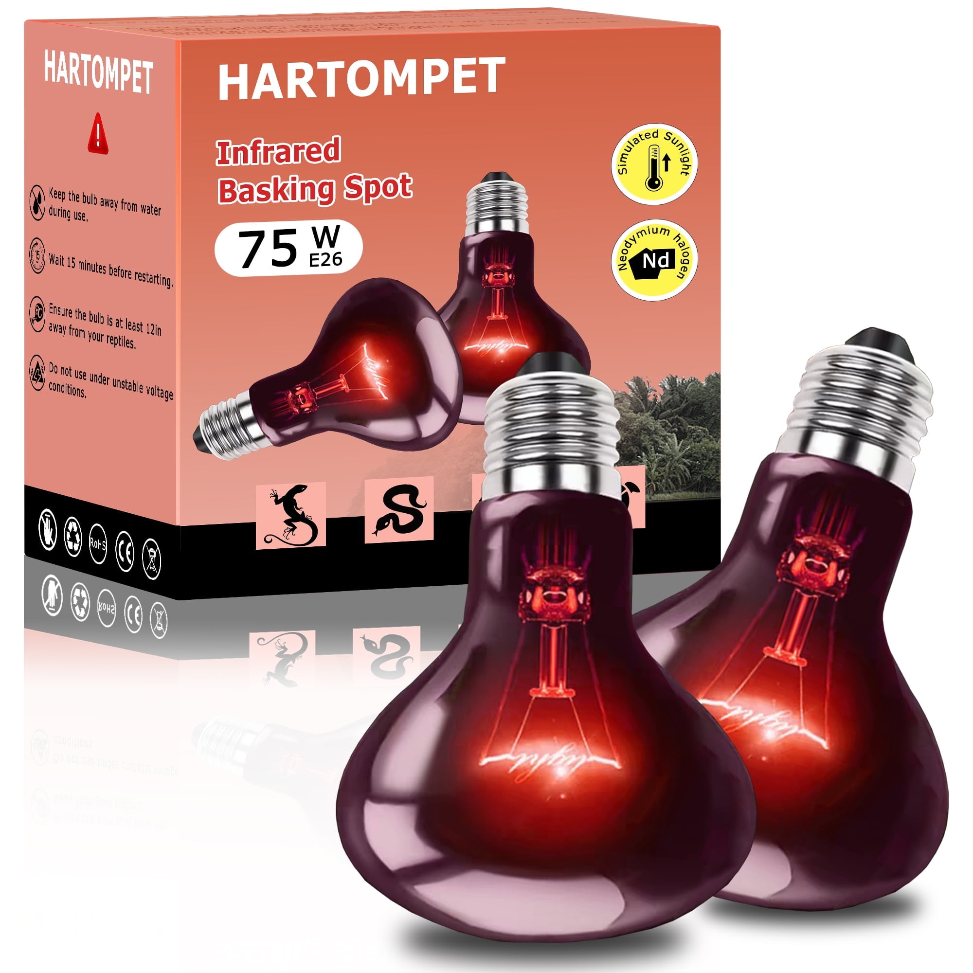 HARTOMPET 75W Infrared Basking Spot Light – Ideal for Reptiles ...