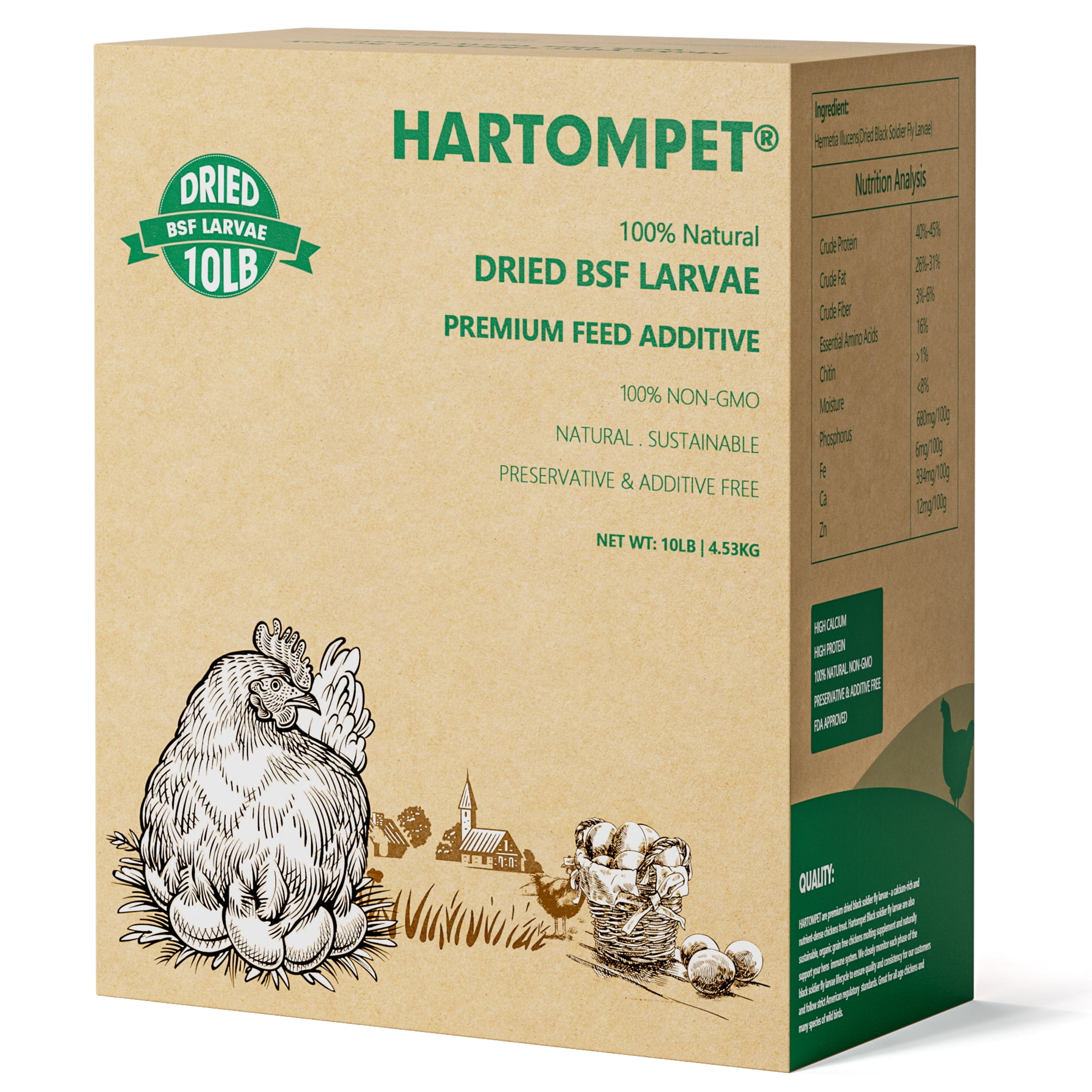 HARTOMPET Dried BSF Larvae for Chickens - Non-GMO Poultry Feed ...