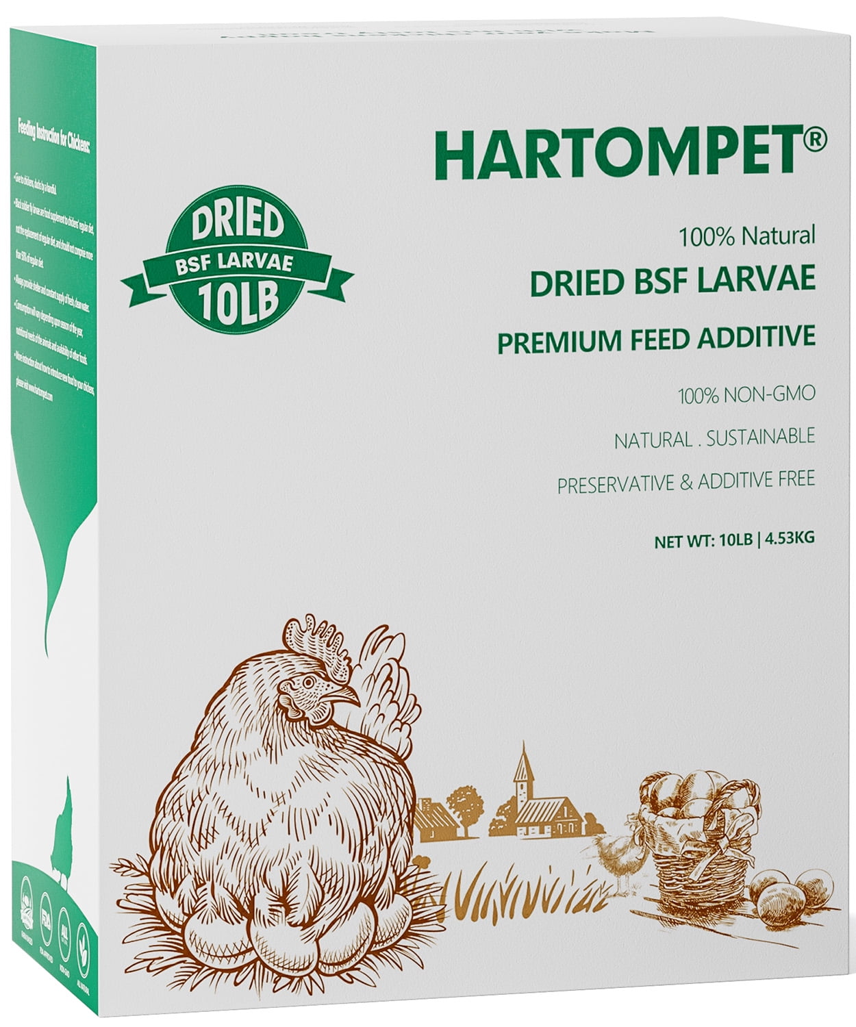 HARTOMPET Dried Black Soldier Fly Larvae, 85X Calcium Poultry Feed,High ...