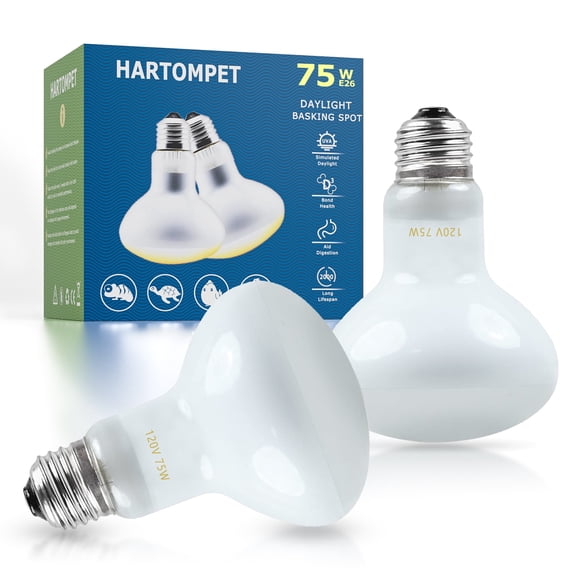 HARTOMPET 60W Reptile Heat Lamp Bulbs, 2.5 Inch UVA Basking Spot Light ...