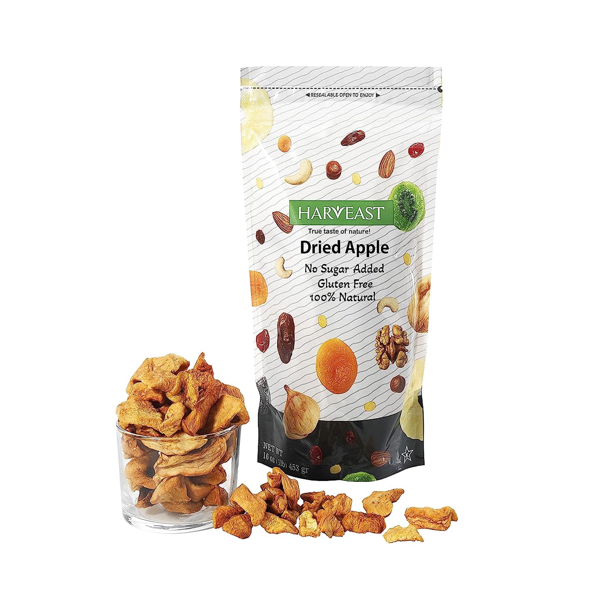 HARVEAST Dried Apple Slices Unsulfured Vegan Kosher 10 Oz Resealable ...