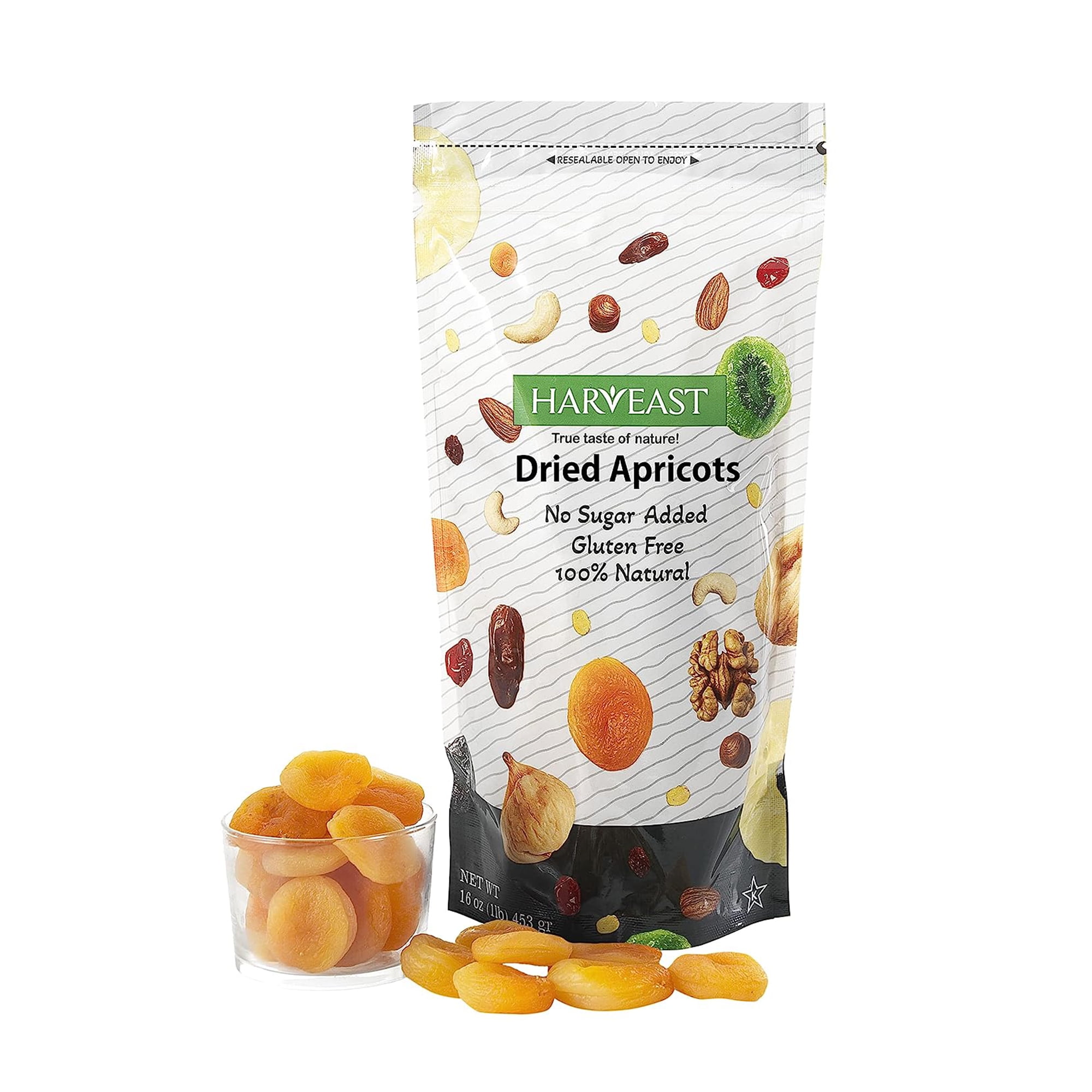 HARVEAST Turkish Jumbo Dried Apricots 16oz (1 pack) - Walmart.com