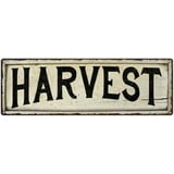 HARVEST Farmhouse Style Wood Look Sign Gift 6x18 Metal Decor ...