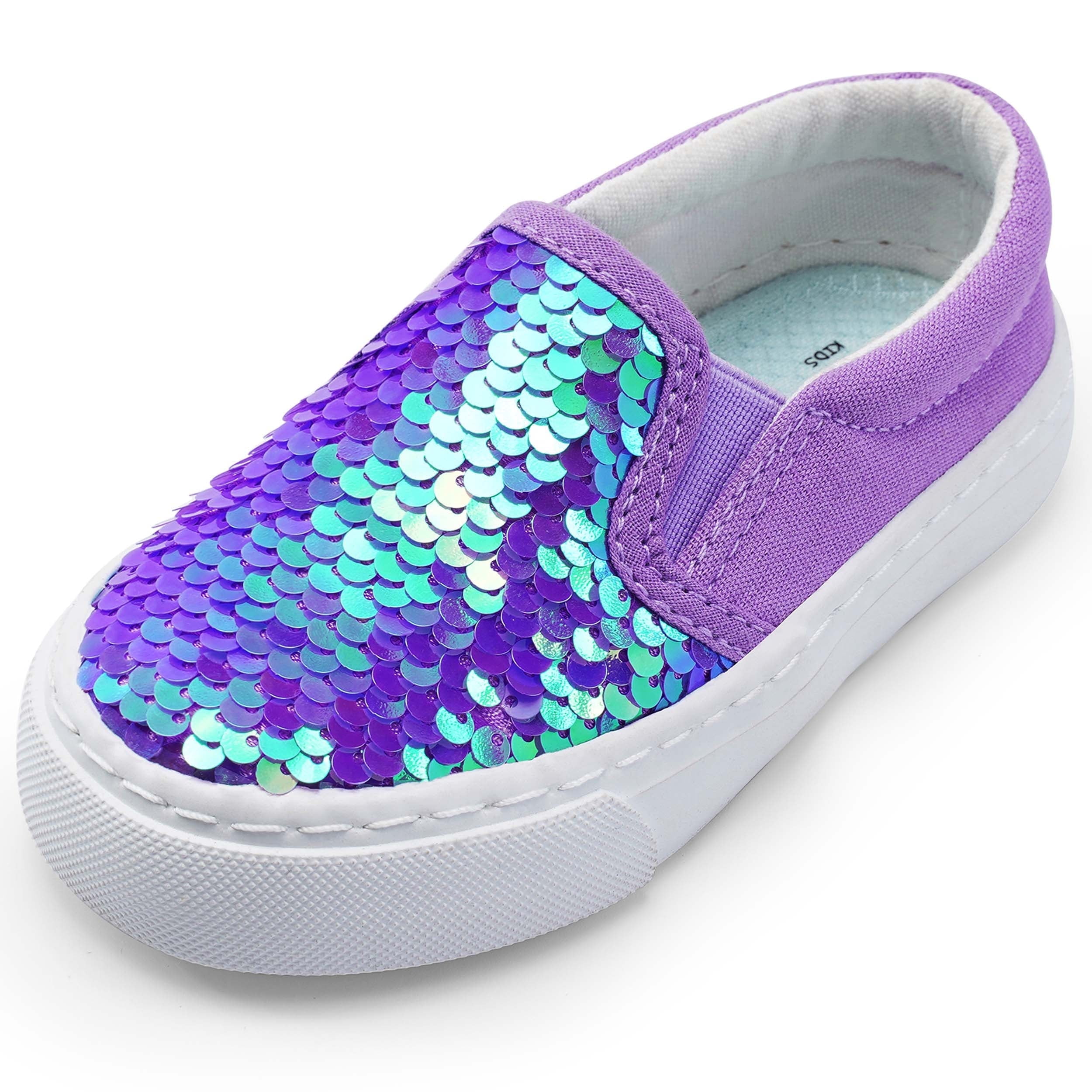 HARVEST LAND Toddler Sneakers Girls Canvas Shoes Cute Slip on White ...