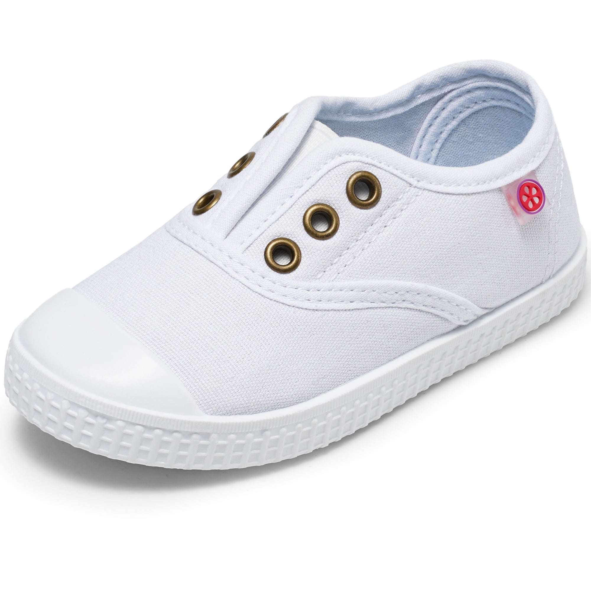 HARVEST LAND Toddler Sneakers Girls Canvas Shoes Cute Slip on White ...