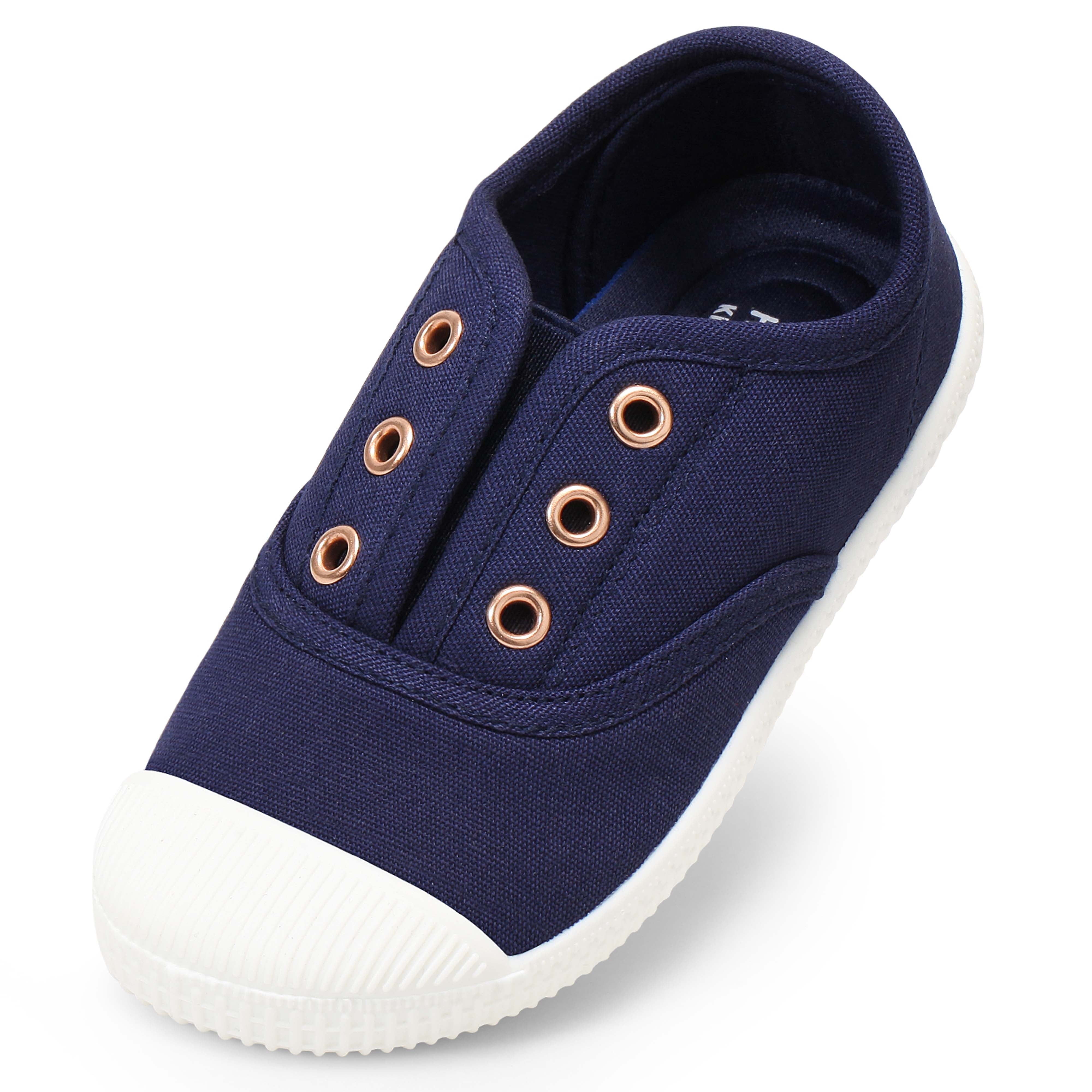 HARVEST LAND Toddler Sneakers Girls Canvas Shoes Cute Slip on White ...